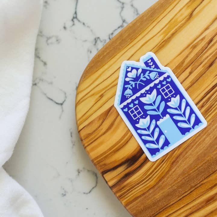 Blue House Scandinavian Sticker