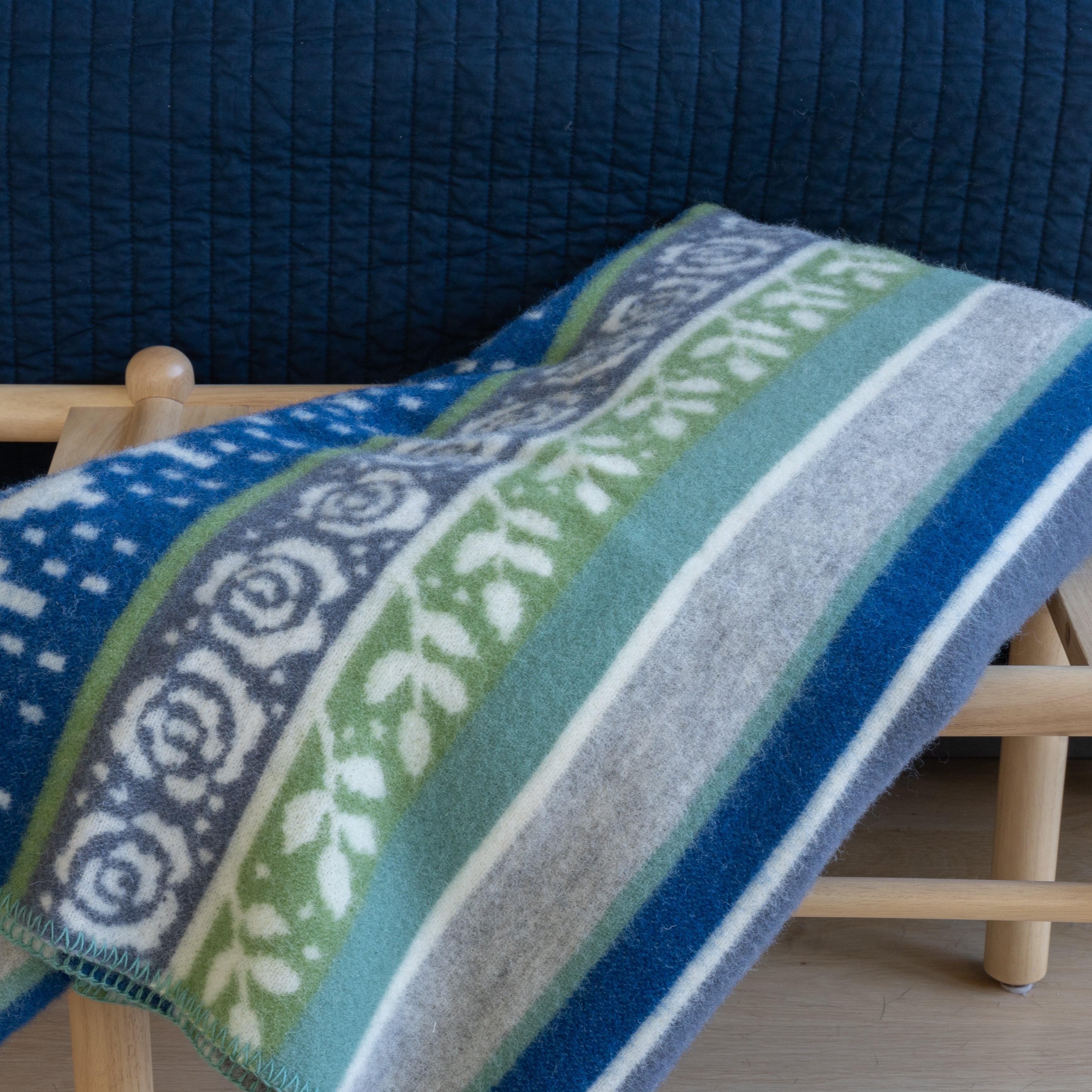Blue / Green Visby Wool Blanket – Scandihoo